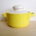 Vintage Ceramic Cook Pot, Bright Yellow, White Lid - Etsy