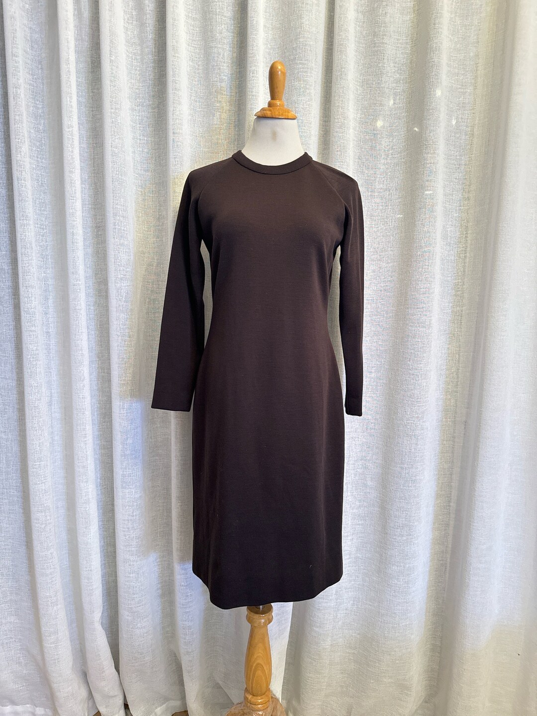 Bill Blass for Saks Fifth Ave Long Sleeve Brown Knit Dress - Etsy