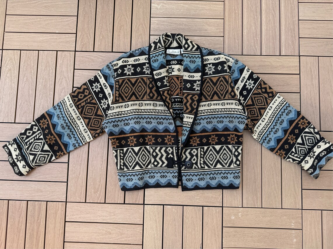 Flashback Ethnic Pattern Woven Tapestry 100% Cotton Jacket Blazer. - Etsy