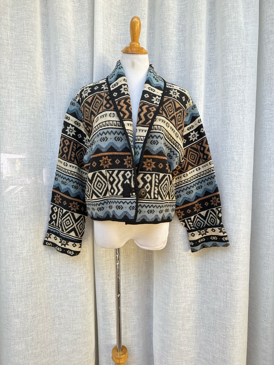 Flashback Ethnic Pattern Woven Tapestry 100% Cotton Jacket Blazer. - Etsy