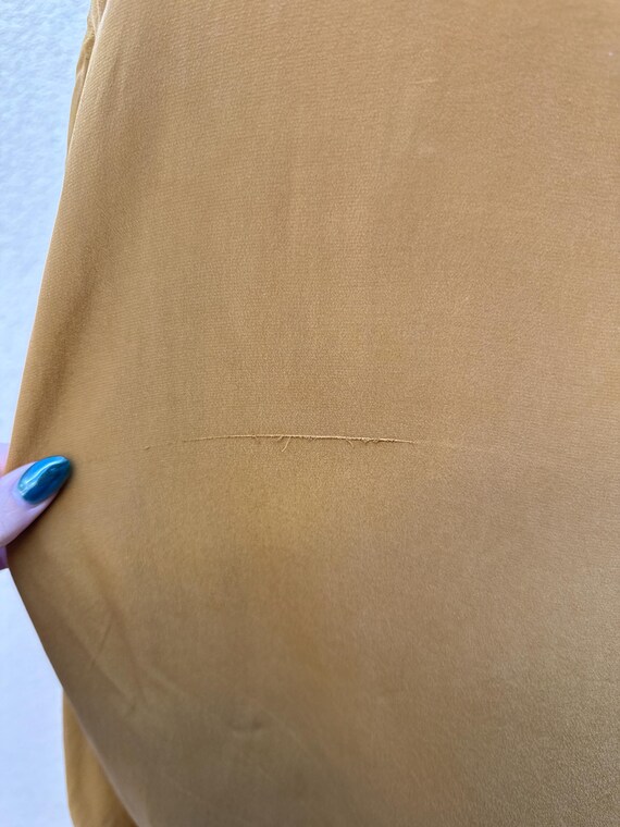 1990 Diana Marco mustard yellow button down silk Blou… - Gem