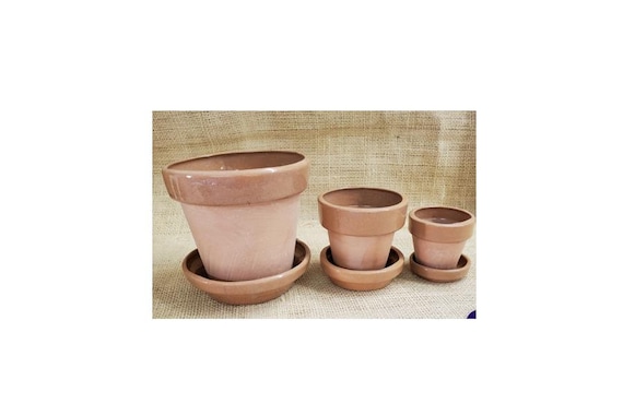 Set of 3 Terra Cotta Flower Pots Fired and Ready for You to | Etsy