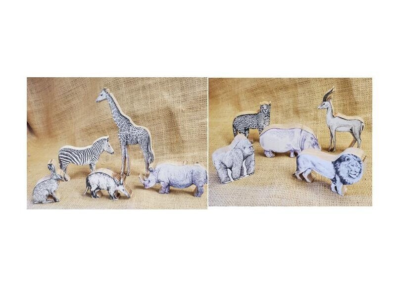 Wild Animals Cutouts in Papered Wood 10 Pieces - Etsy