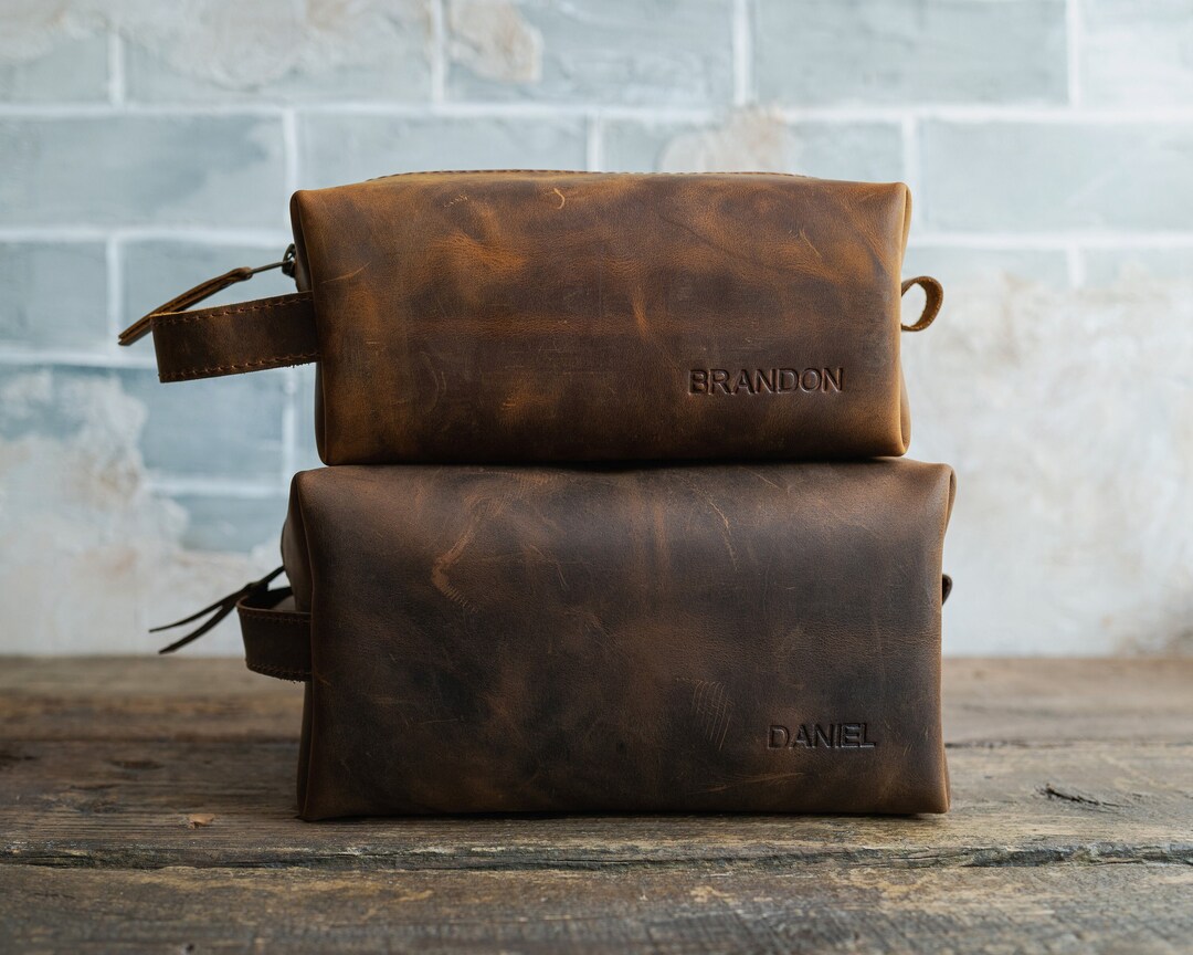 Italian Leather Dopp Kit, Personalized Toiletry Bag, Personalized ...