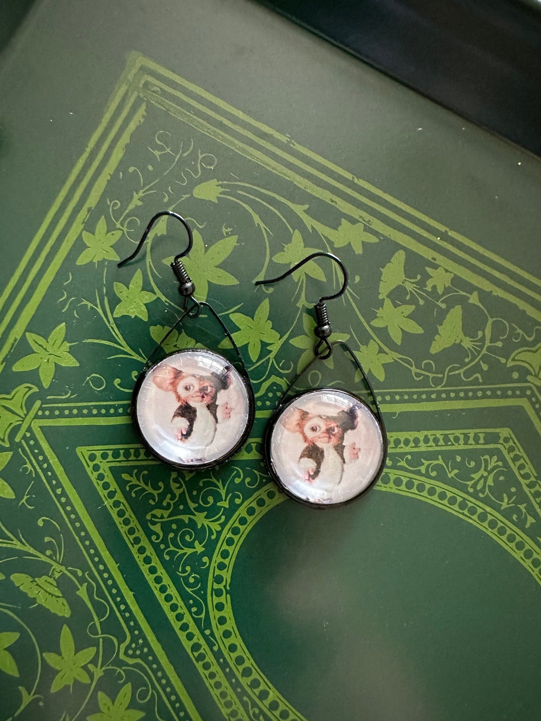 Gizmo Black Framed Portrait Drop Earrings Gremlins Movie - Etsy