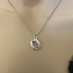 Vampire Fangs Dainty Pendant Necklace Silver Metal - Etsy