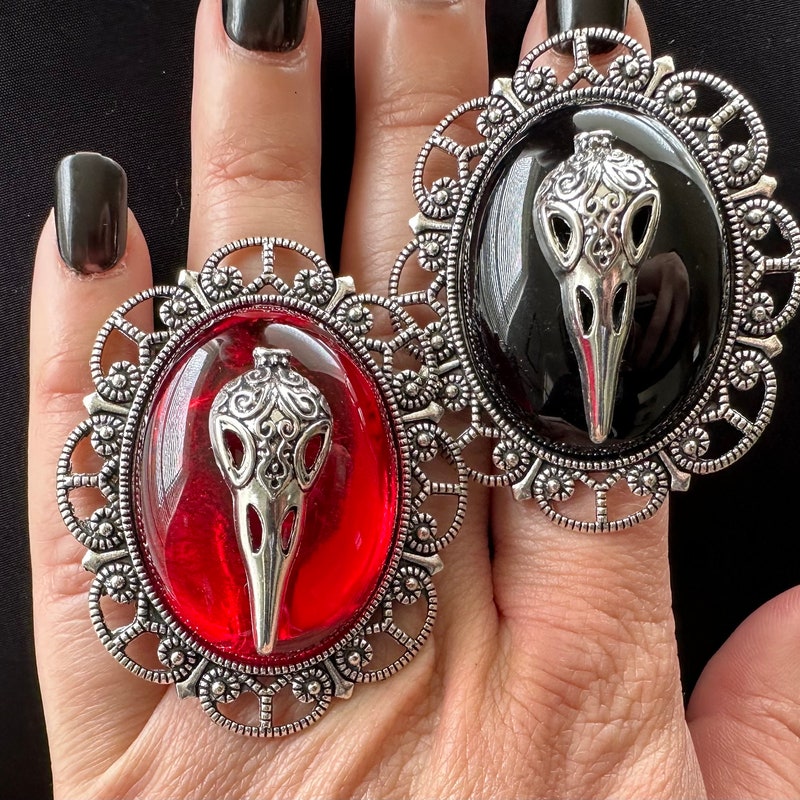 Skull Gem Ring - Etsy