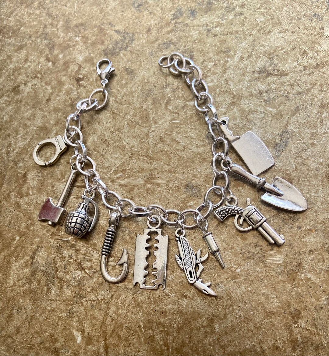 Tools of the Trade Silver Weapon Charm Bracelet Halloween - Etsy