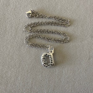 Vampire Fangs Dainty Pendant Necklace Silver Metal - Etsy