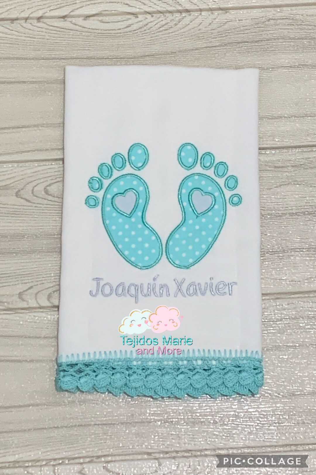 Burp Cloth Personalized With Embroidery Design, Burp Cloths, Baby Foot ...
