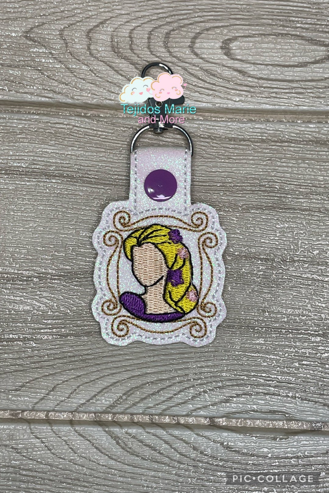 Rapunzel Key Fob, Embroidery Key Fob, Embroidered, Key Chain, Key Ring ...