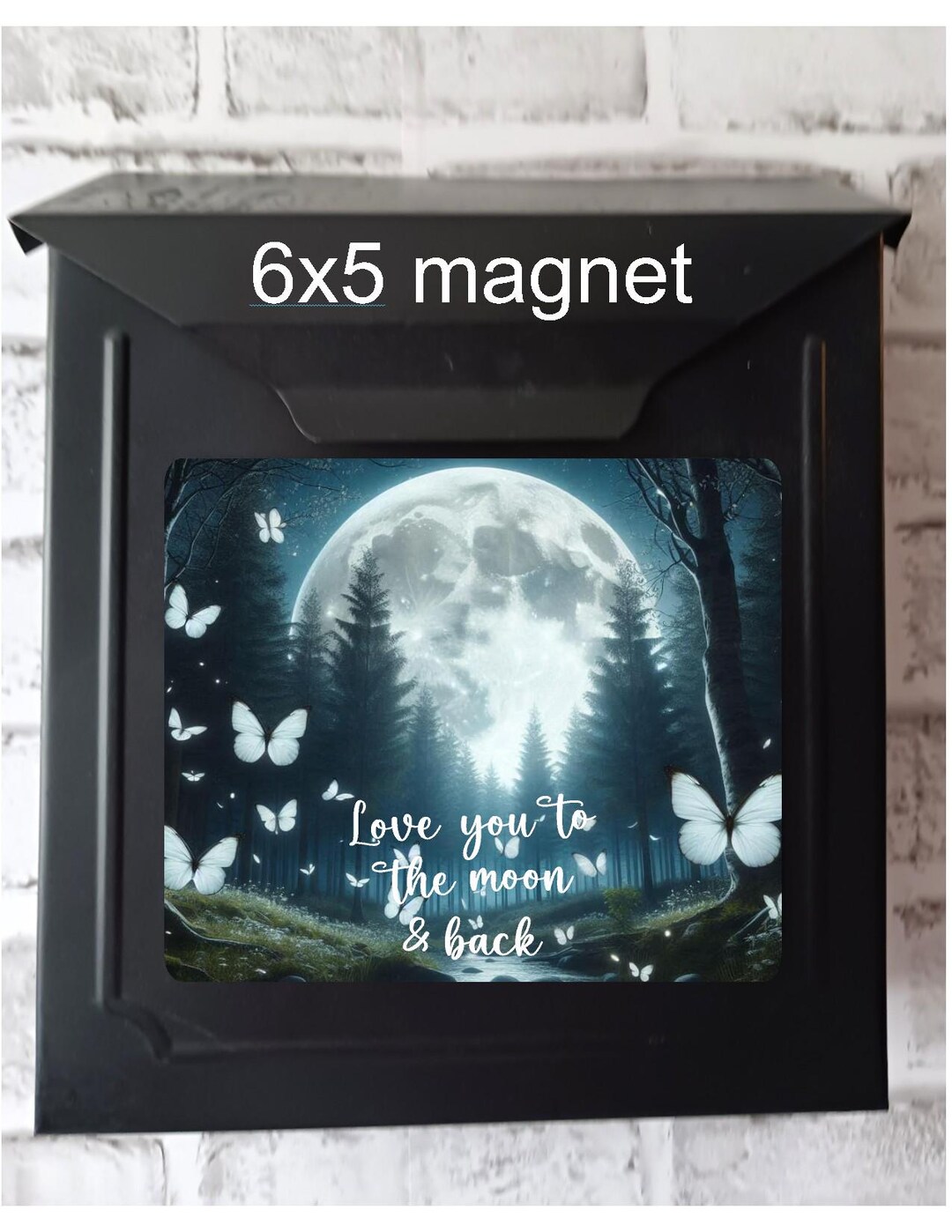 Full Moon With Butterflies Mailbox Magnet for Wall Mount Square ...