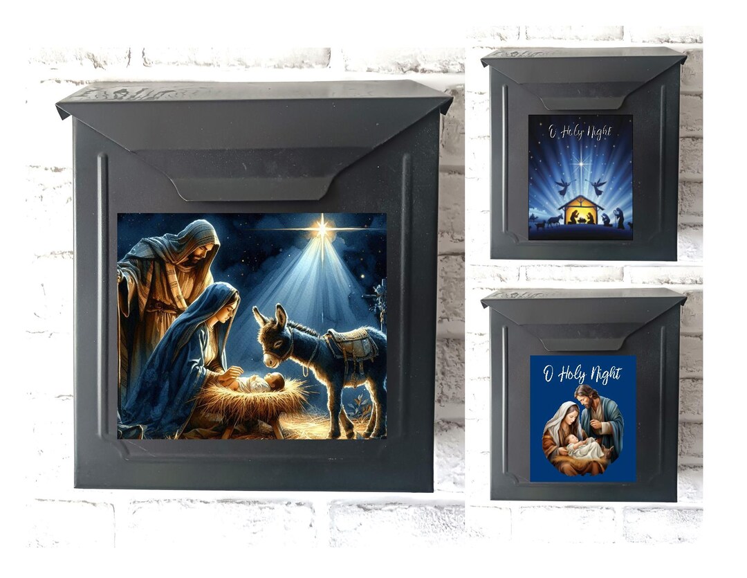 Christmas Nativity Mailbox Magnet Wall Mount Townhouse Mailboxes ...
