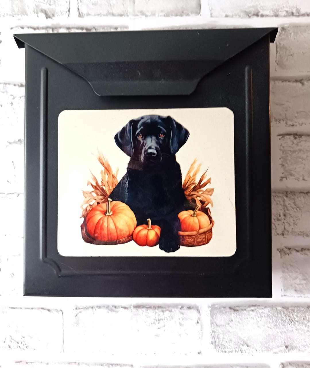Labrador With Pumpkins Mailbox Magnet 6x5 for Wall Mount Square ...
