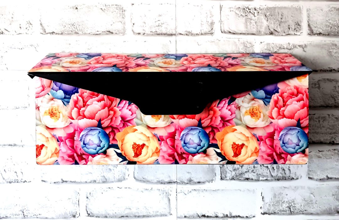 Wall Mount Mailbox Cover Peony Floral Magnet Set, Outdoor Mailbox ...
