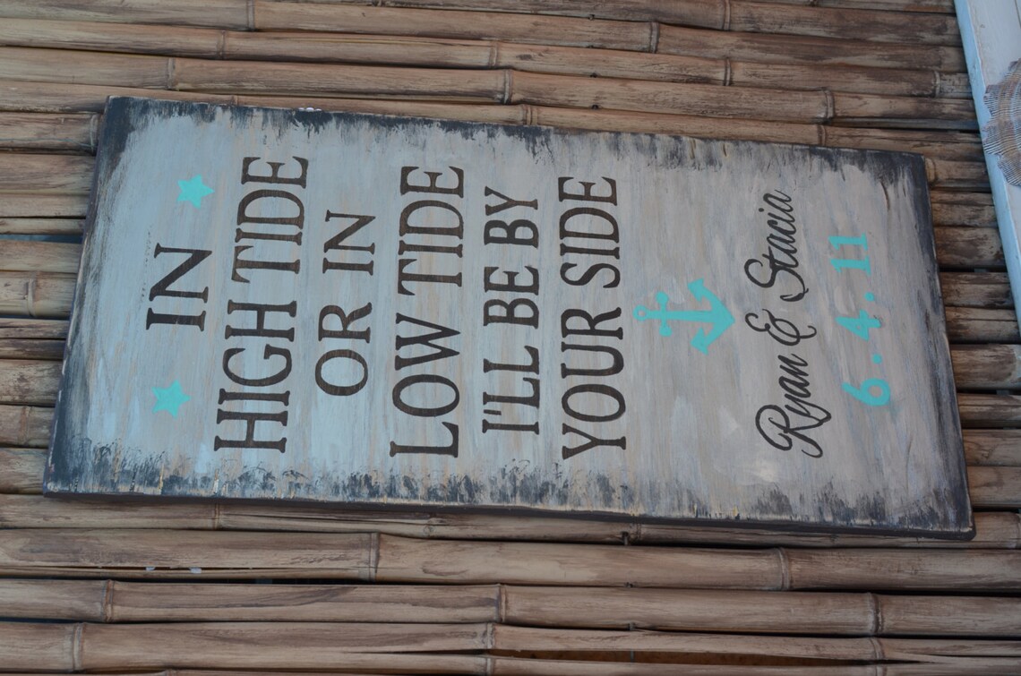 High Tide or Low Tide Personalized Sign. 12 X 24 - Etsy