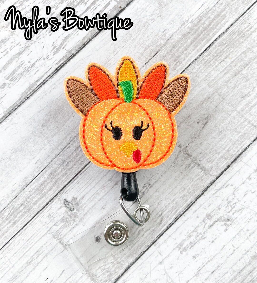 Thanksgiving Badge Reel, Turkey Pumpkin Badge Reel, Nurse Badge Reel ...
