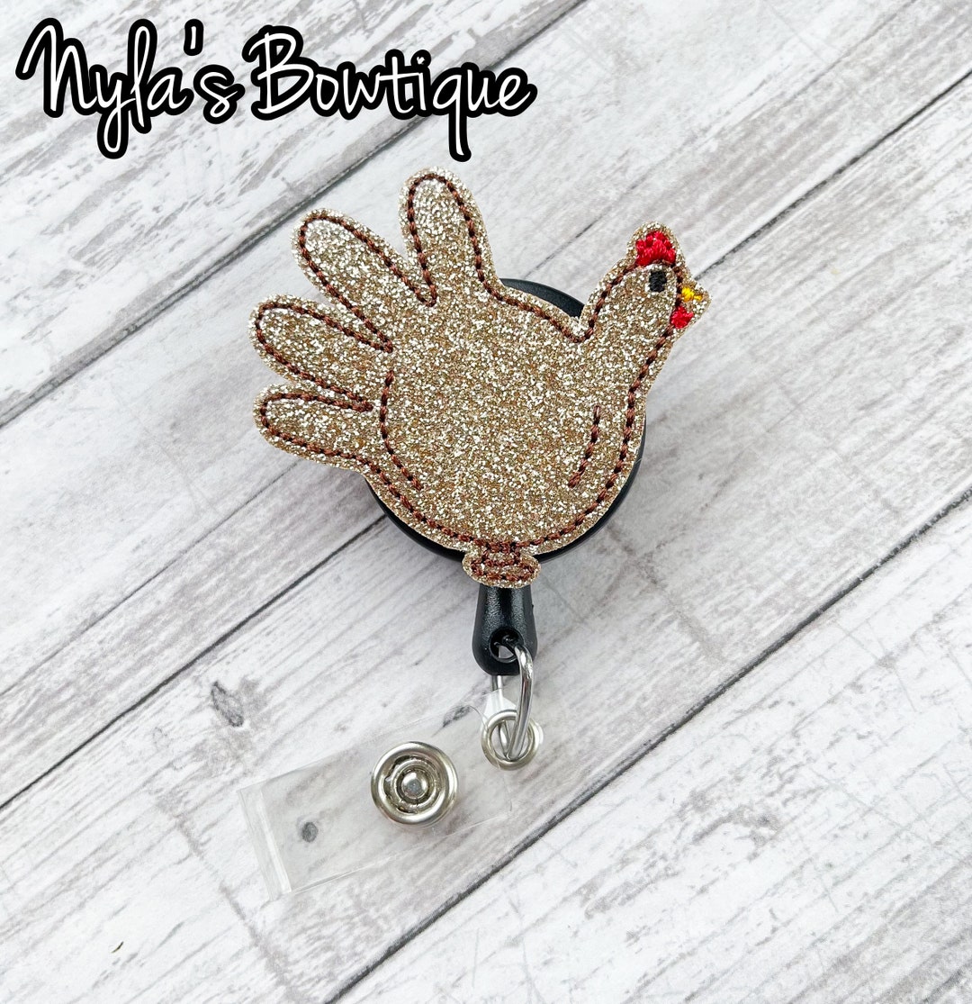 Rubber Glove Turkey Badge Reel, Turkey Hand Badge Reel, Nurse Badge ...