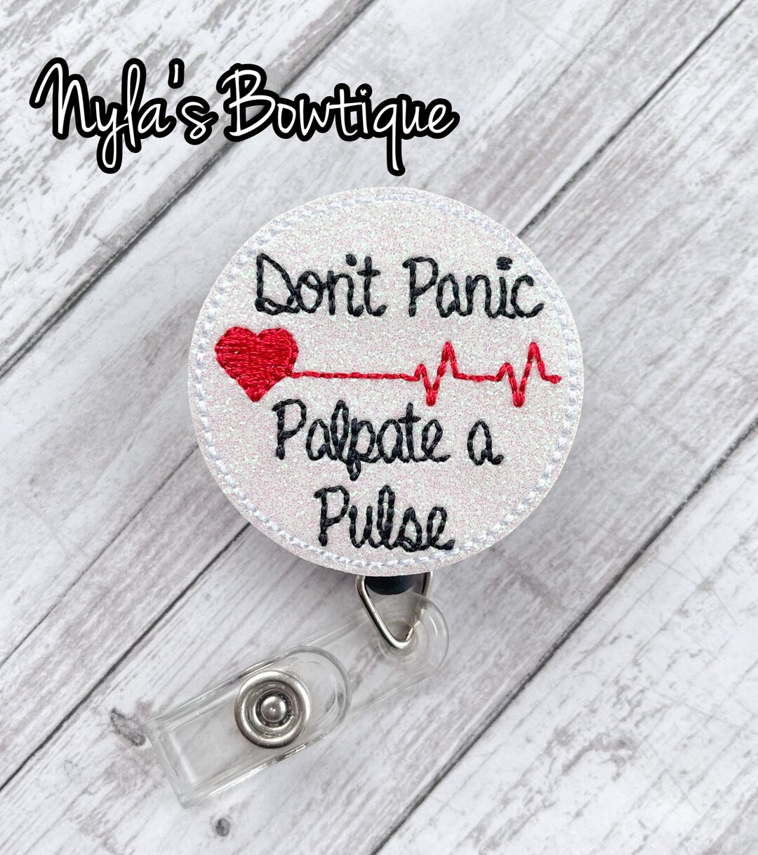 Don’t Panic Palpate a Pulse, Nurse Badge Reel, Retractable ID Badge ...