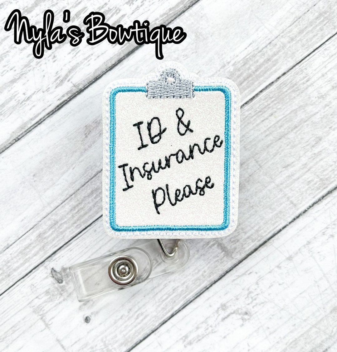 ID & Insurance Please, Nurse Badge Reel, Funny Badge Reel, Retractable ...