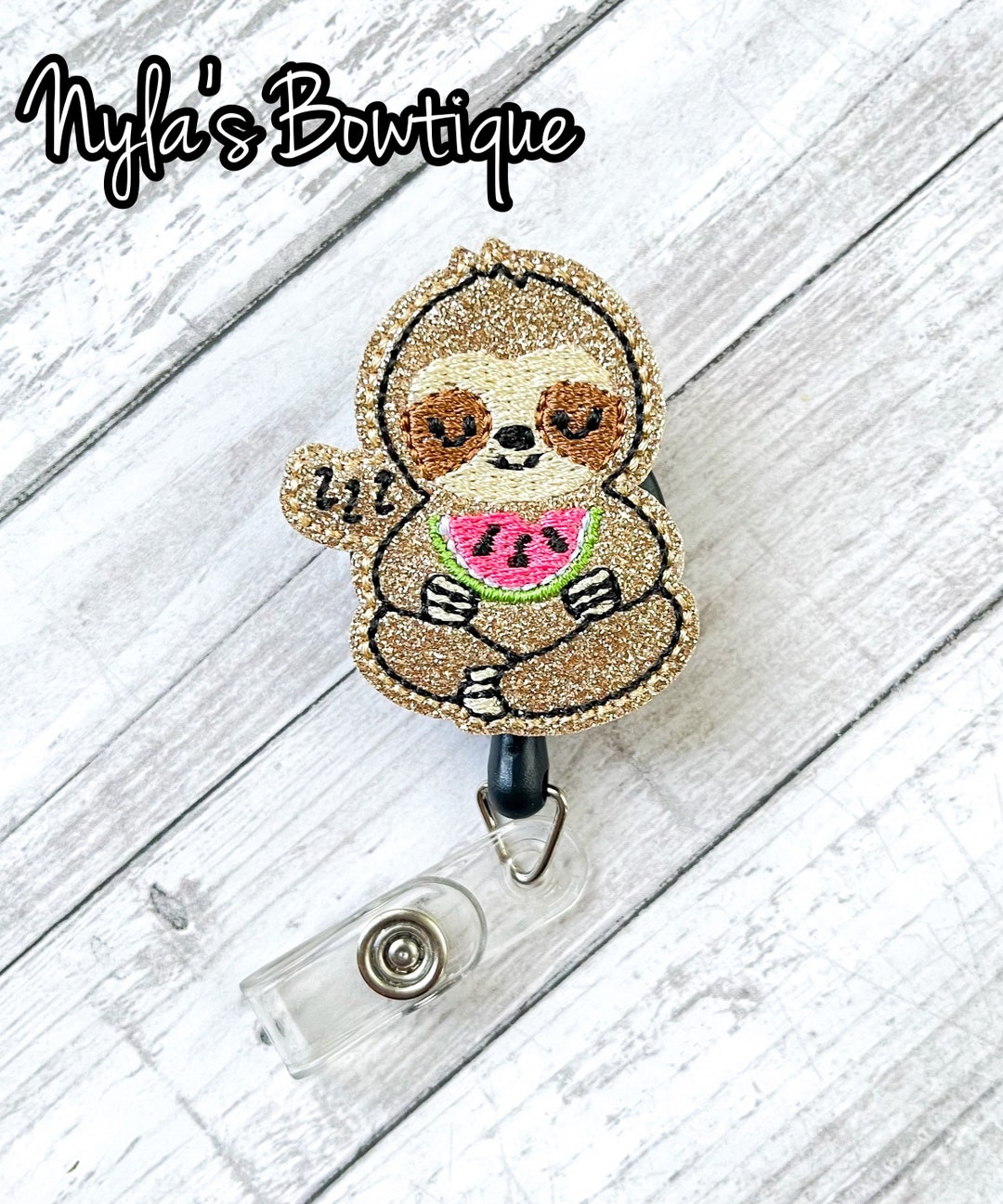 Watermelon Sloth Badge Reel, Animal Badge Reel, Nurse Badge Reel ...