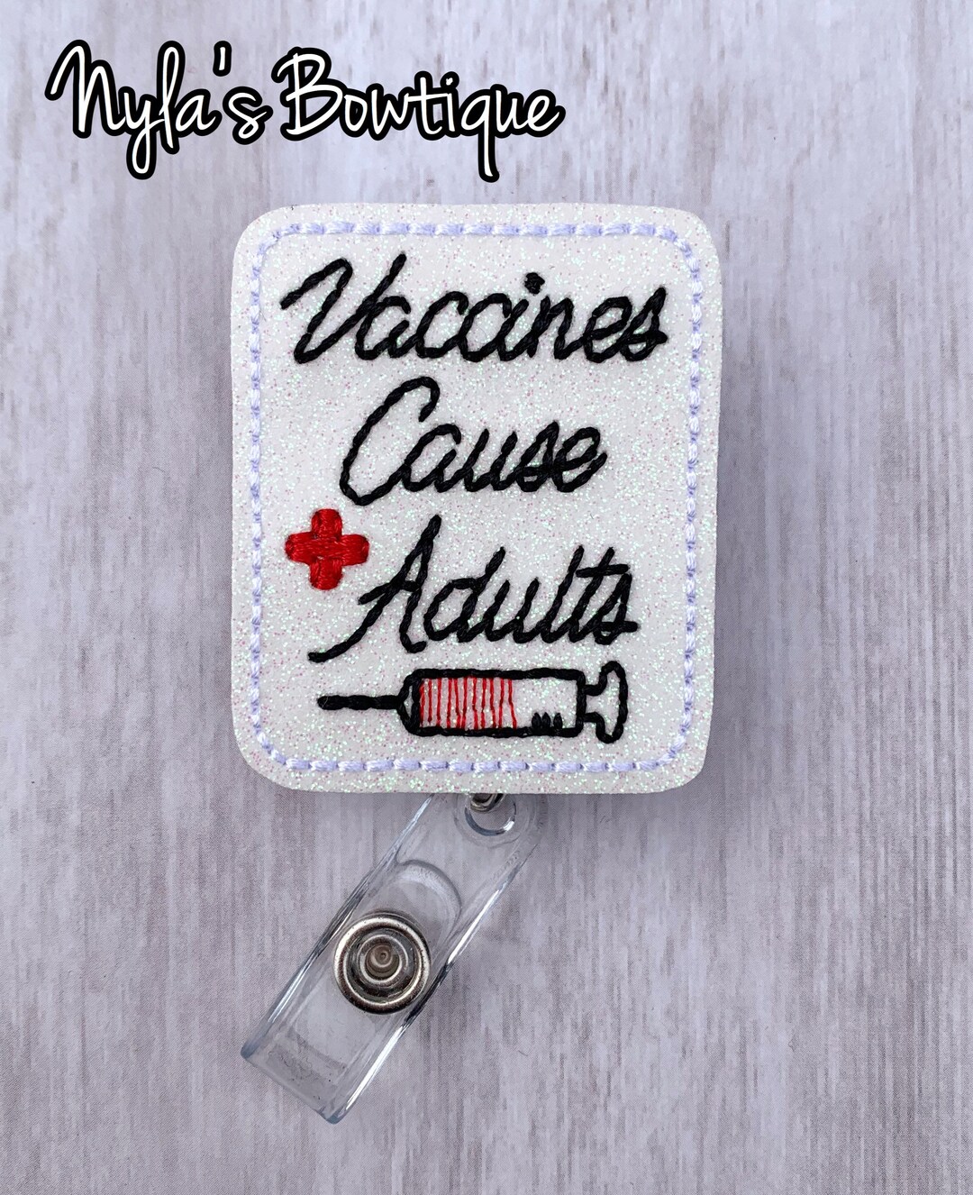 Vaccines Cause Adults Badge Reel, Nurse Badge Reel, Retractable ID ...