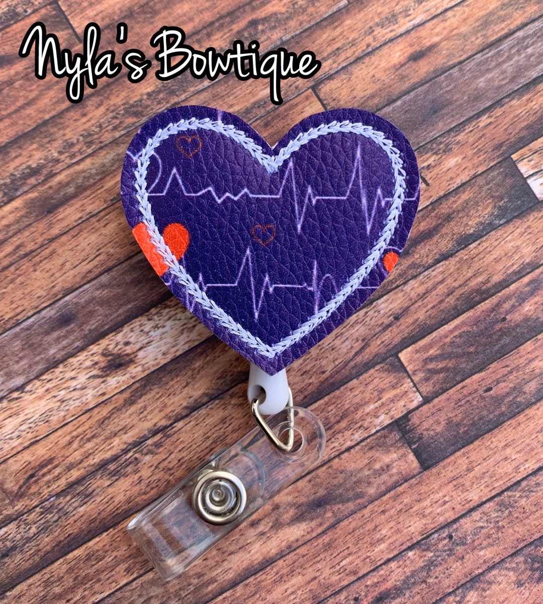 Nurse Badge Reel, EKG Badge Reel, Retractable ID Badge Holder, Nurse ...