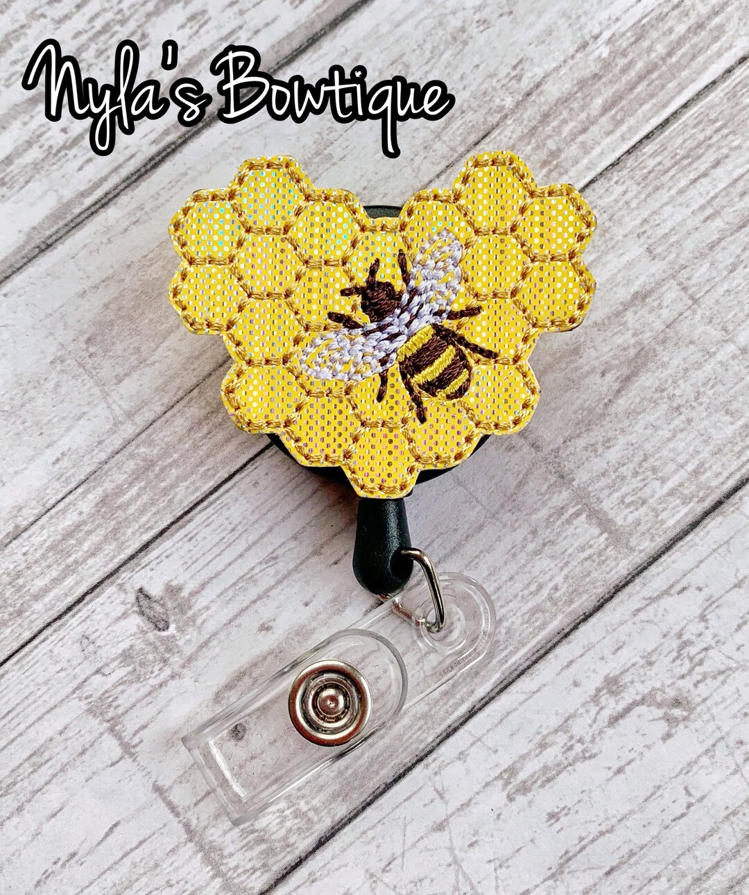 Honey Bee Badge Reel, Honeycomb Badge Reel, Nurse Badge Reel ...