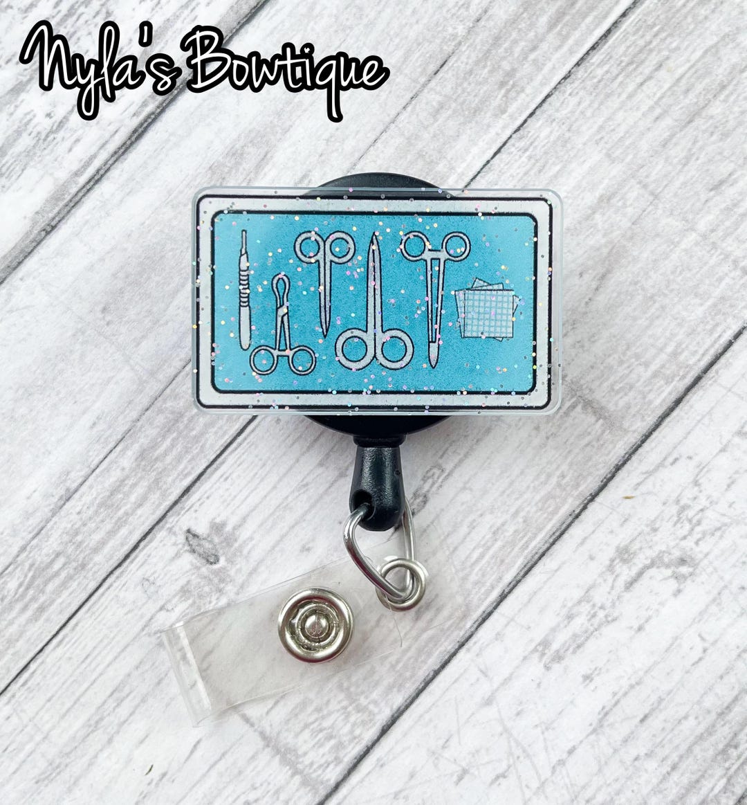Surgical Instrument Tray Badge Reel, OR Nurse Badge Reel, Retractable ...