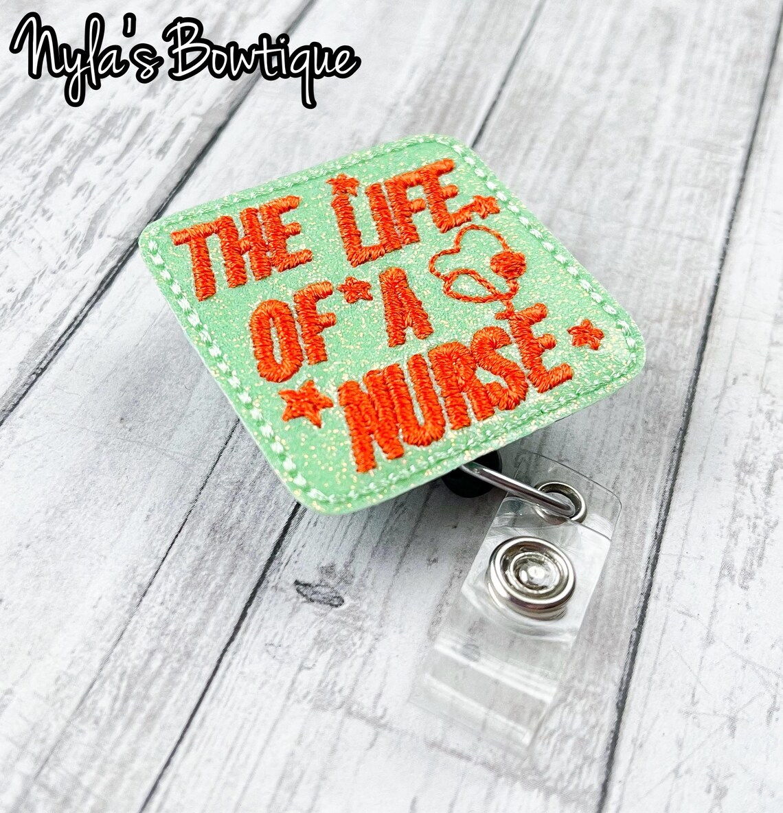 Life of a Nurse Badge Reel, Showgirl Badge Reel, Glitter Nurse Badge ...