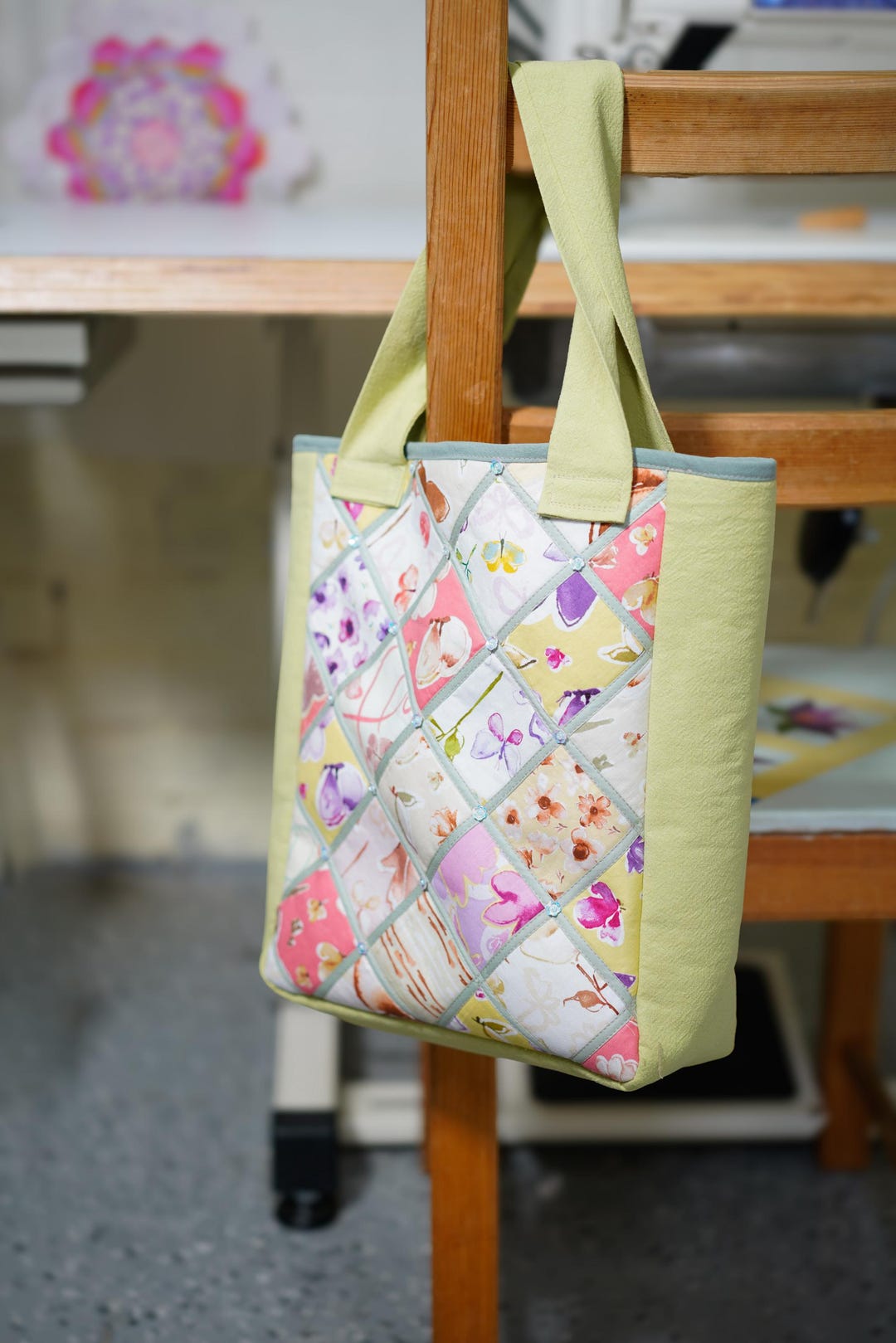 One-of-a-kind Patchwork Tote Shoulder Bag- Free Spirit Designer Fabric ...