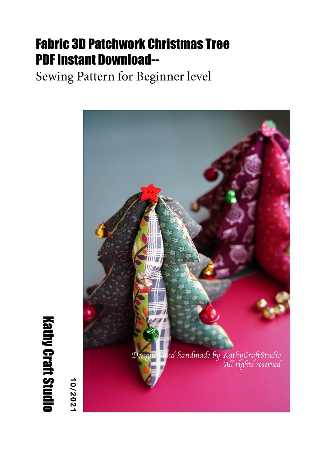 Sewing Pattern for Beginner--fabric 3D Patchwork Christmas Tree -- PDF ...