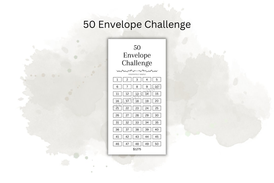Printable 50 Envelope Challenge, Digital Download, PDF - Etsy