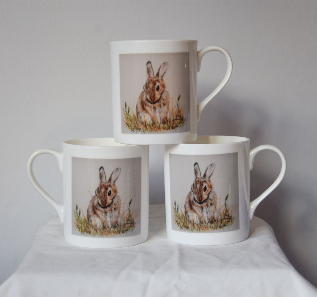 Rabbit Fine Art Mug 8oz Bone China - Etsy