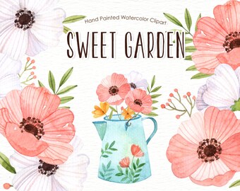 Spring Floral Watercolor clipart wreath watercolor flowers | Etsy