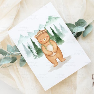 Camping Animals Watercolor Clip Arts, Woodland Animals, Kids Clipart ...