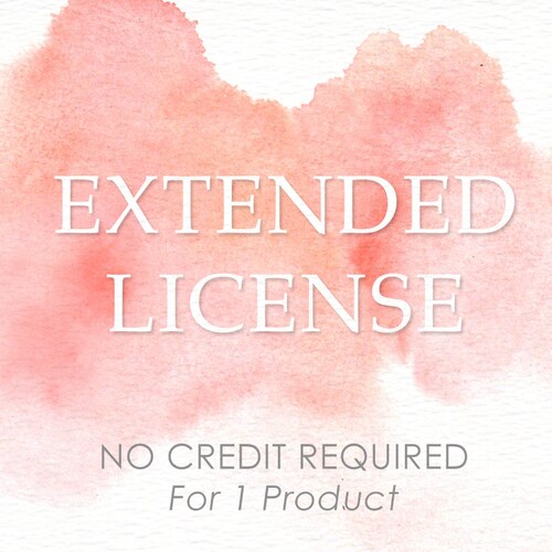 EXTENDED LICENSE No Credit Required / Single Product - Etsy