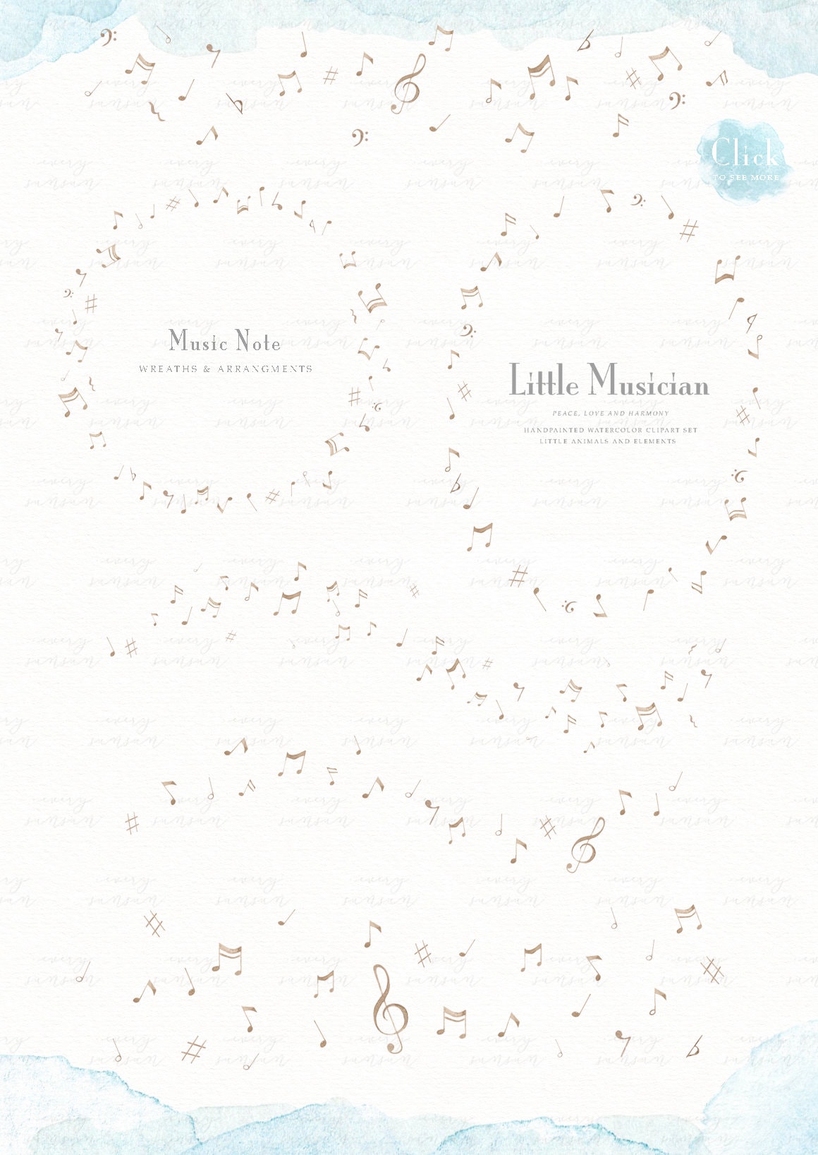 Little Musician Watercolor Clip Arts Woodland Animals Kids | Etsy