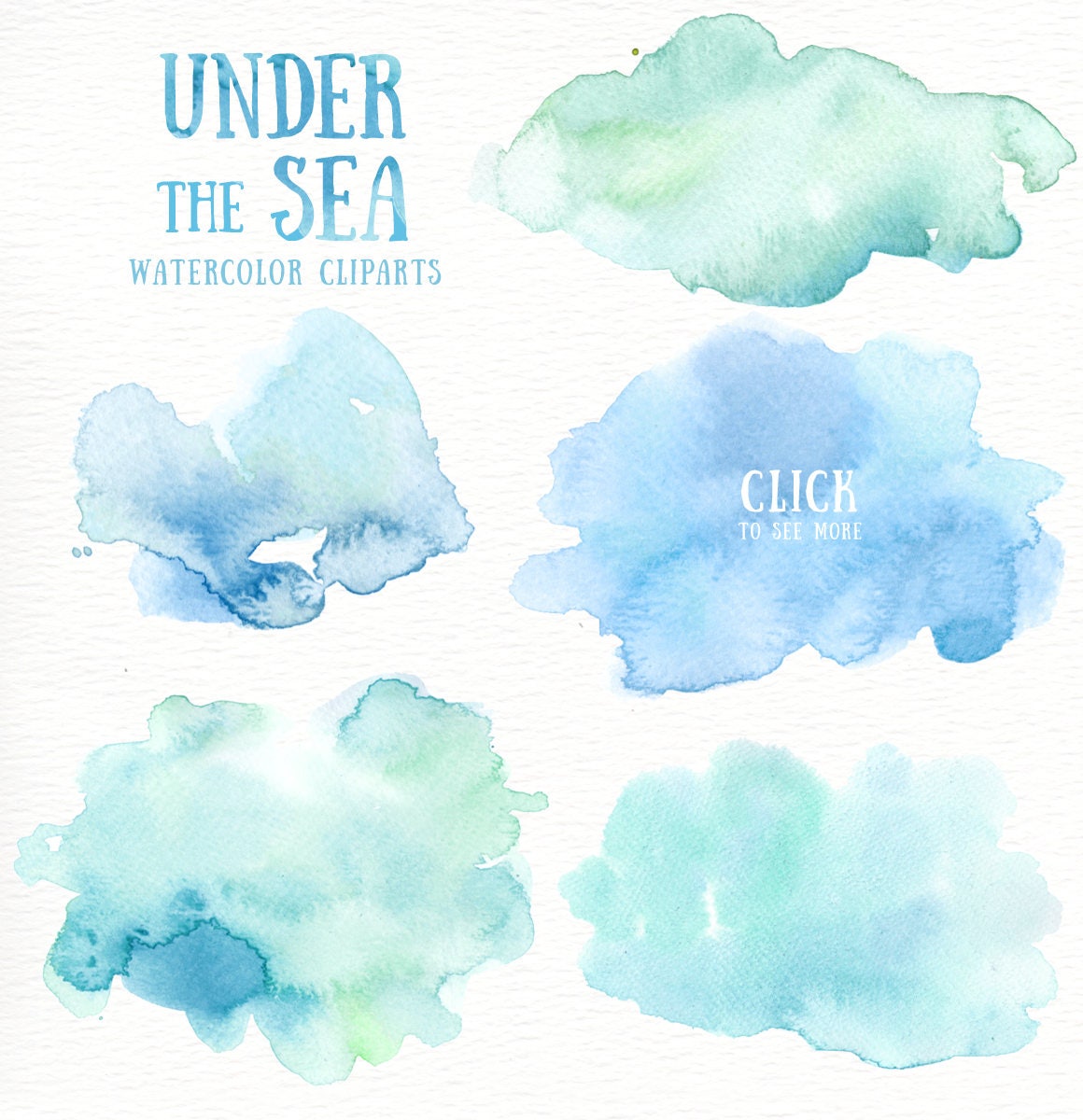Under the Sea Watercolor Clipart Nursery Prints Nautical - Etsy