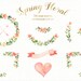 Spring Floral Watercolor Clipart, Wreath, Watercolor Flowers, Bouquets ...