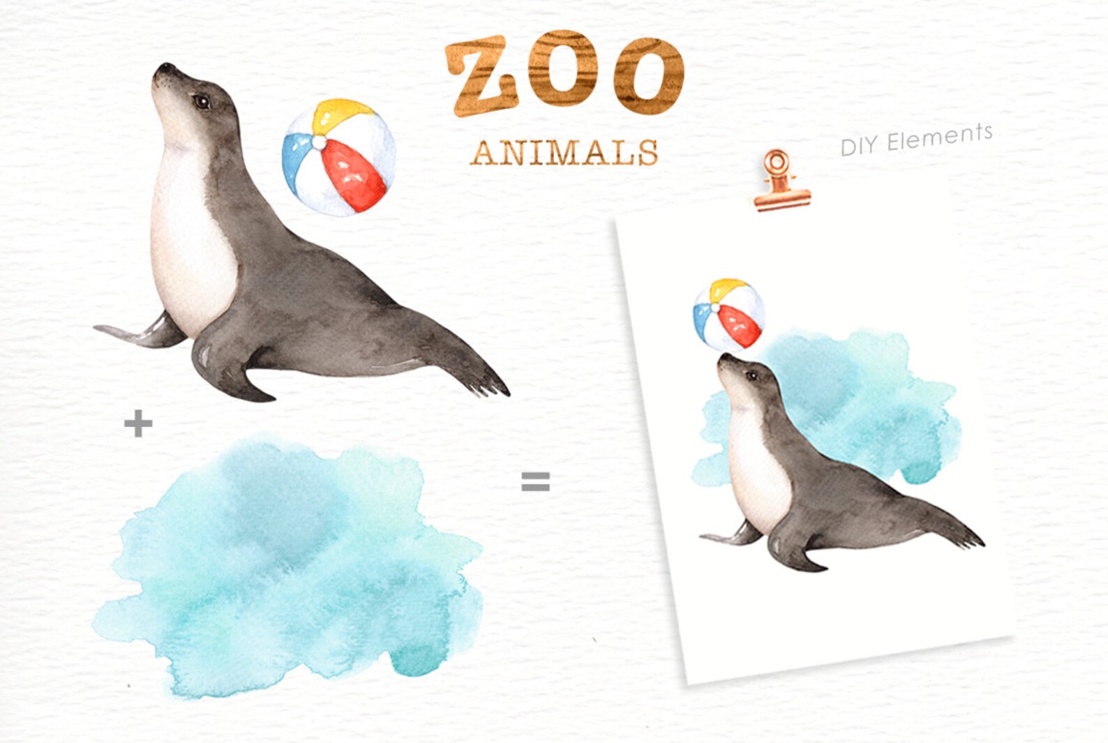 Zoo Animals Watercolor Clipart Nursery Prints Zoo Animals | Etsy