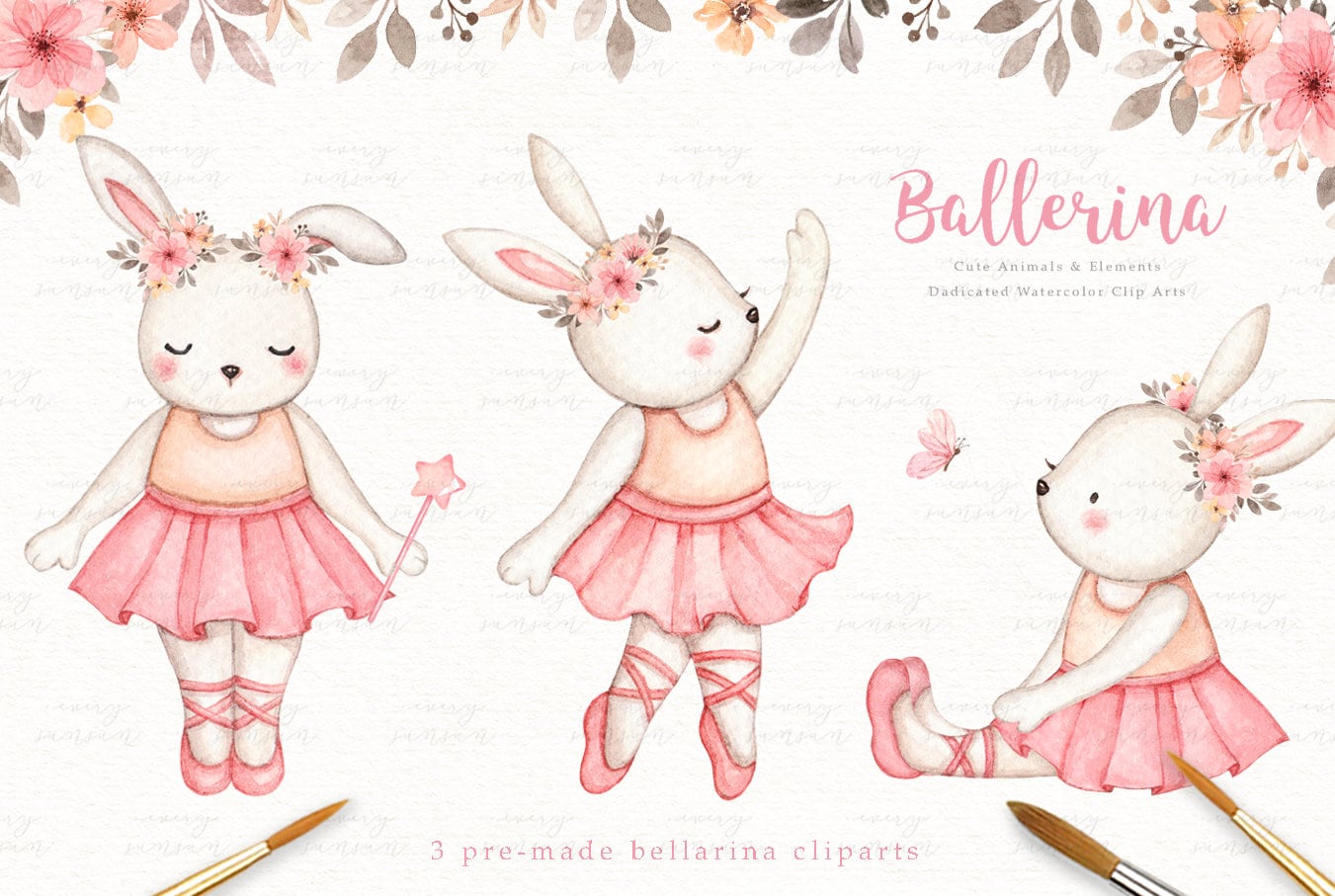 Ballerina Watercolor Clip Arts Watercolor Girl Cliparts - Etsy