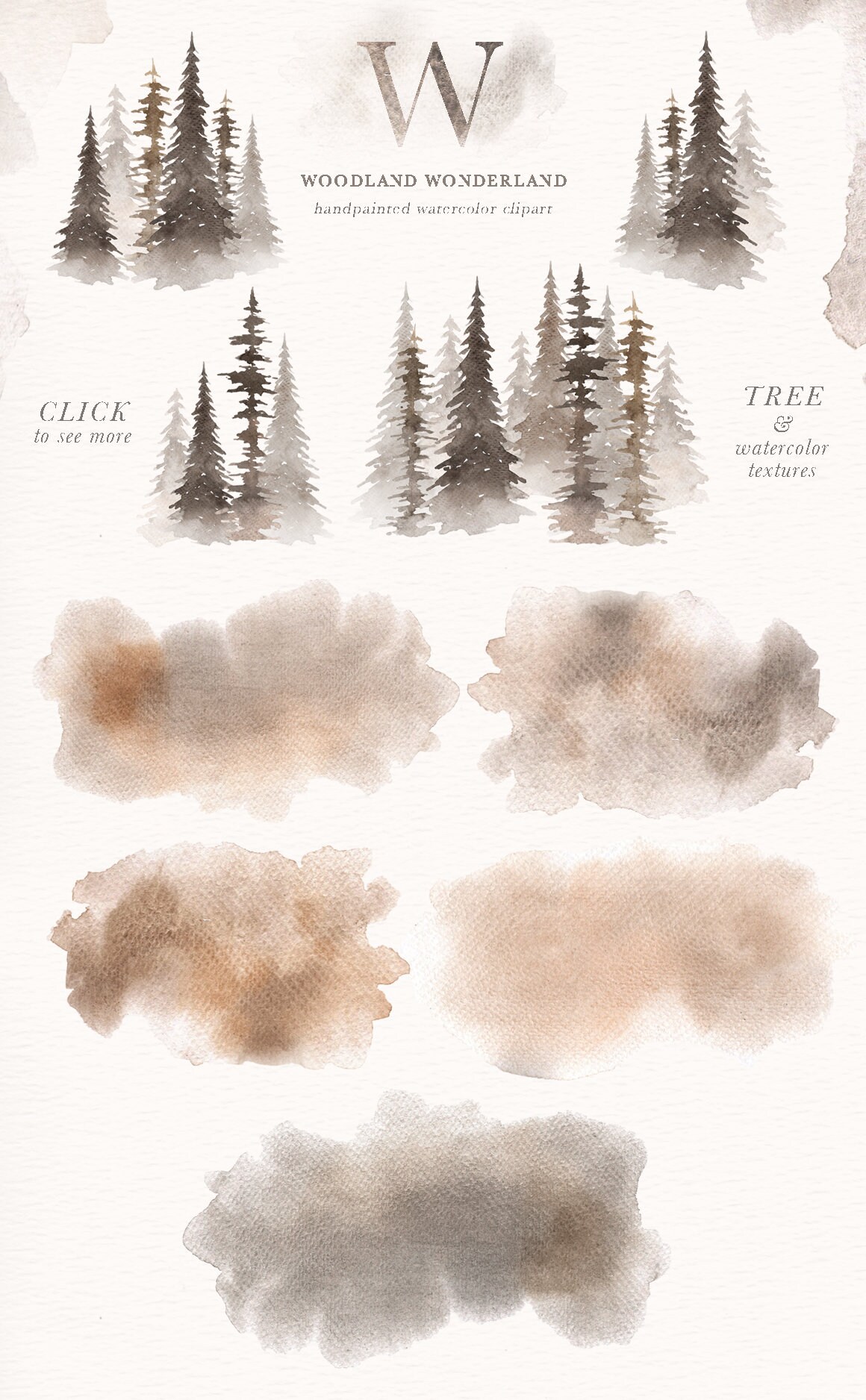 Woodland Wonderland Watercolor Clip Art, Woodland Animals, Kids Clipart ...