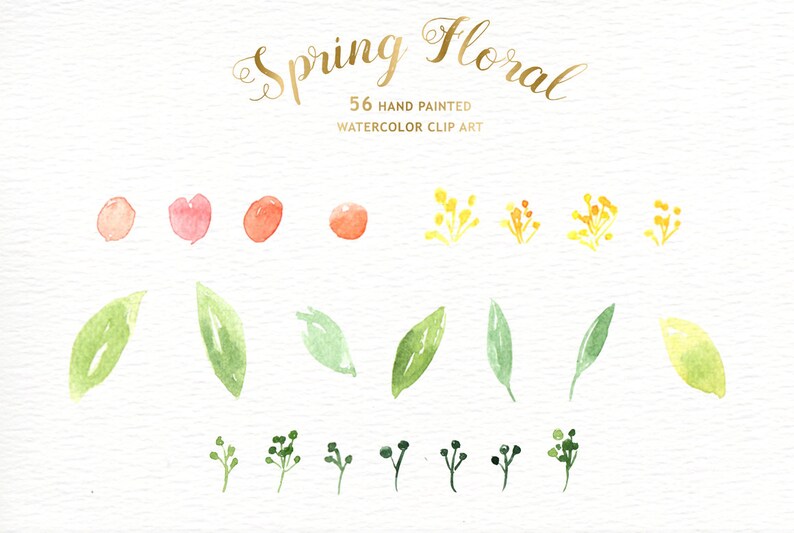 Spring Floral Watercolor Clipart, Wreath, Watercolor Flowers, Bouquets ...