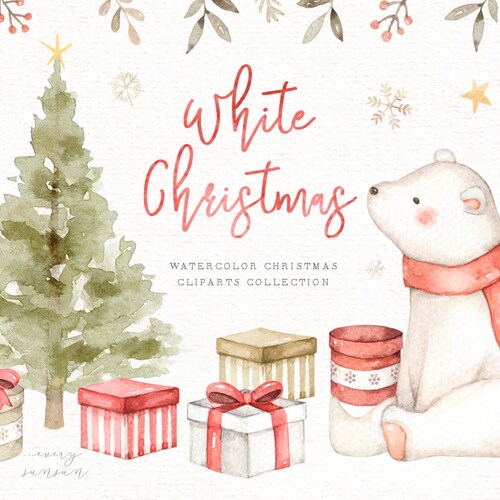 Arctic Animals Watercolor Clip Arts Holiday Winter Set Polar - Etsy