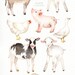 Farm Animals Watercolor Clipart, Nursery Prints, Farm Animals Nursery ...