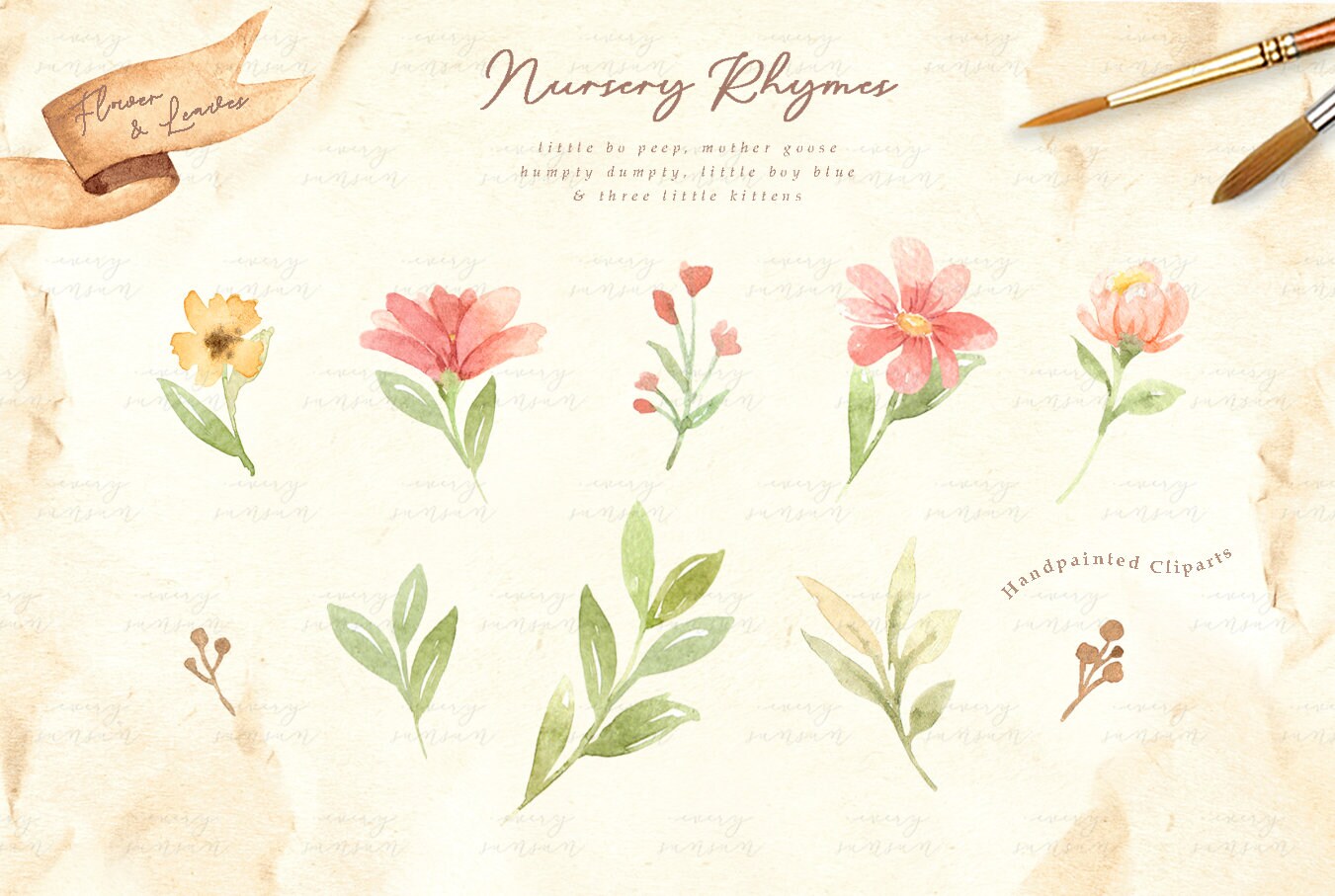 Nursery Rhymes V.1 Watercolor Set Humpty Dumpty Children - Etsy