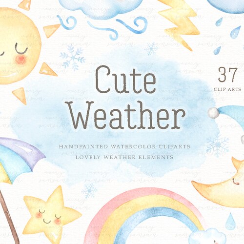 Weather Clipart Weather Graphics COMMERCIAL USE Forecast | Etsy