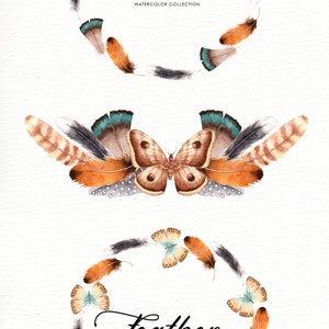 Feather Watercolor Collection, Tribal Clipart, American Indian, Tribal ...