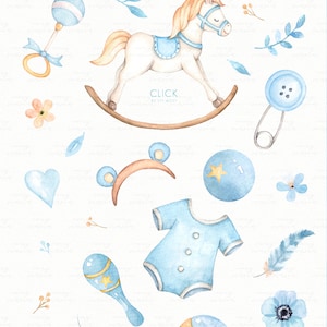 Baby Toys Watercolor Clip Arts, Baby Toys, Boy Toys, Baby Clipart, Kids ...